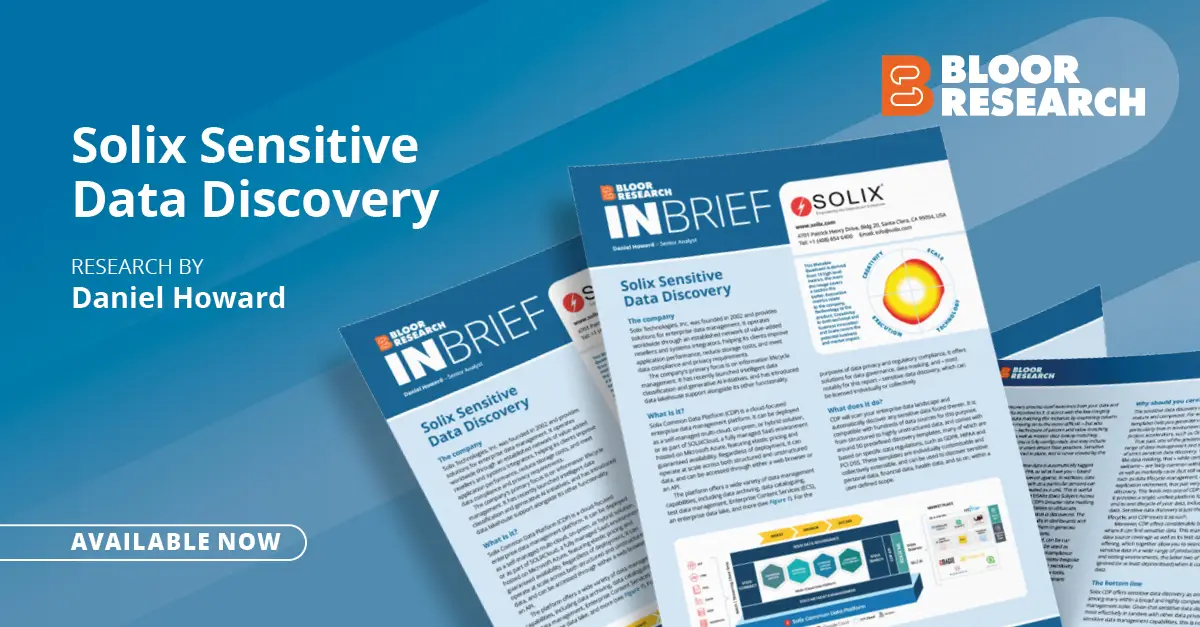 Solix Sensitive Data Discovery - Bloor Research